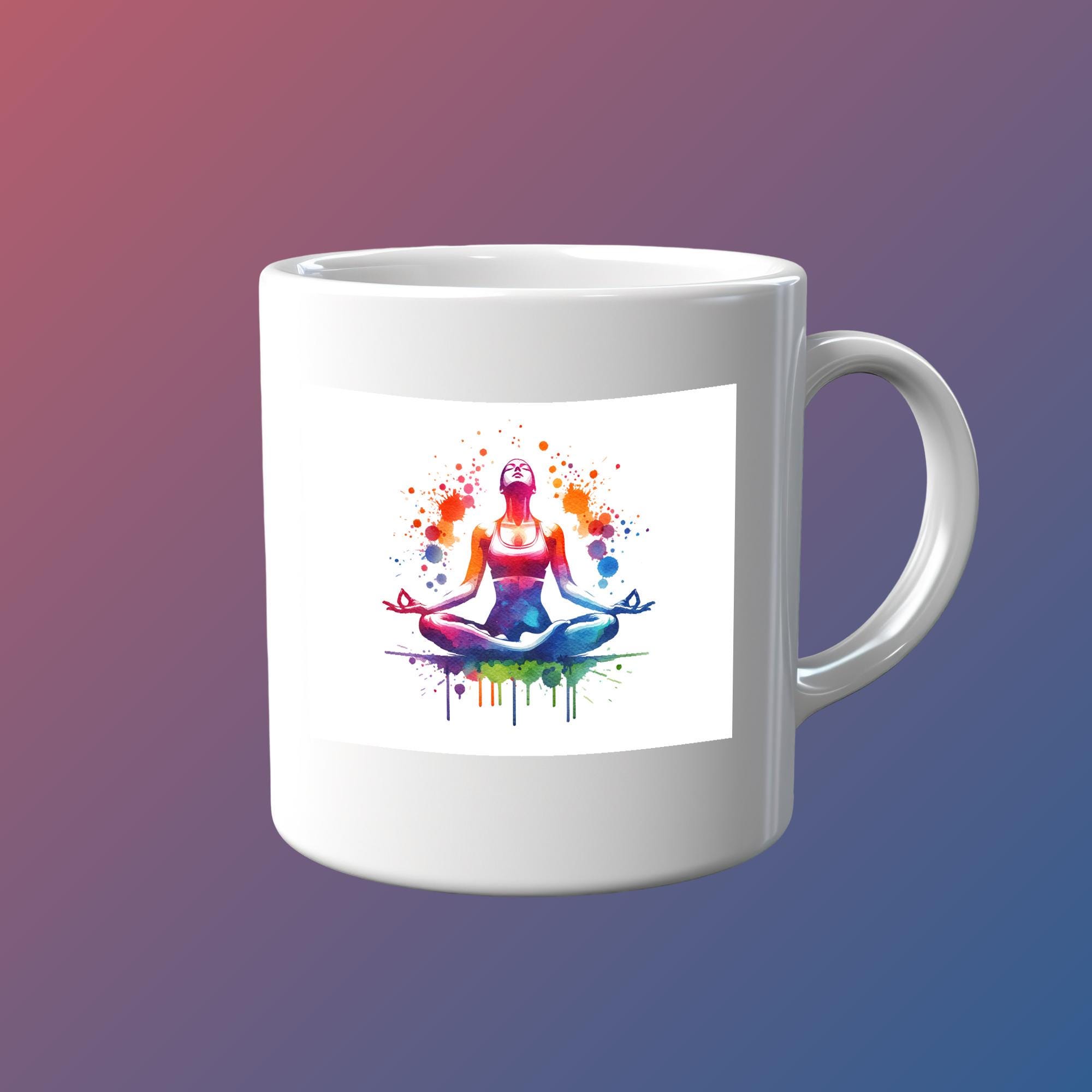 Yoga Watercolor Clipart Bundle - 7 PNG Meditation Relaxing Studio ...