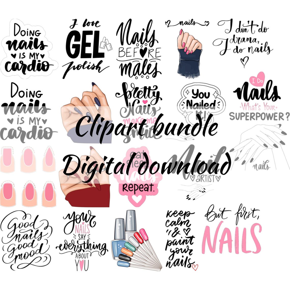 Nail Tech SVG Bundle / Cut Files / Clip Art / Commercial Use / Instant ...