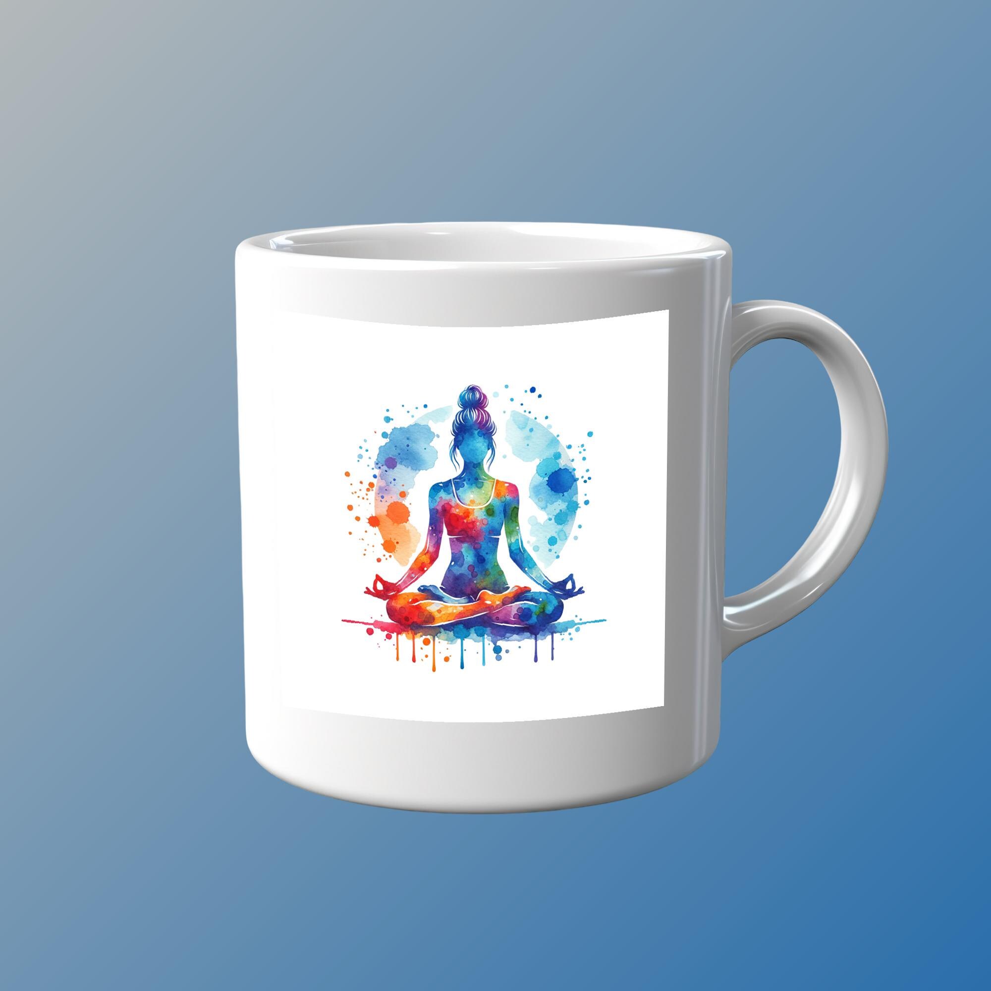 Yoga Watercolor Clipart Bundle - 7 PNG Meditation Relaxing Studio ...