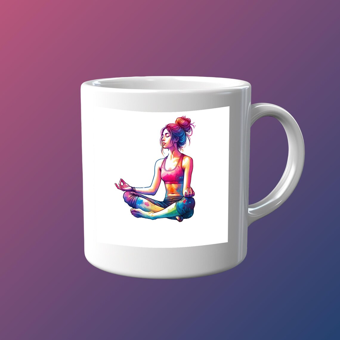 Yoga Watercolor Clipart Bundle - 7 PNG Meditation Relaxing Studio ...