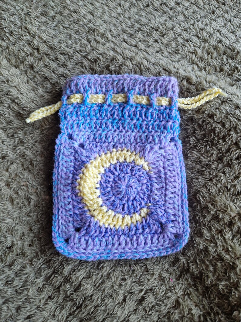 Handmade Crochet Moon Drawstring Pouches - Etsy