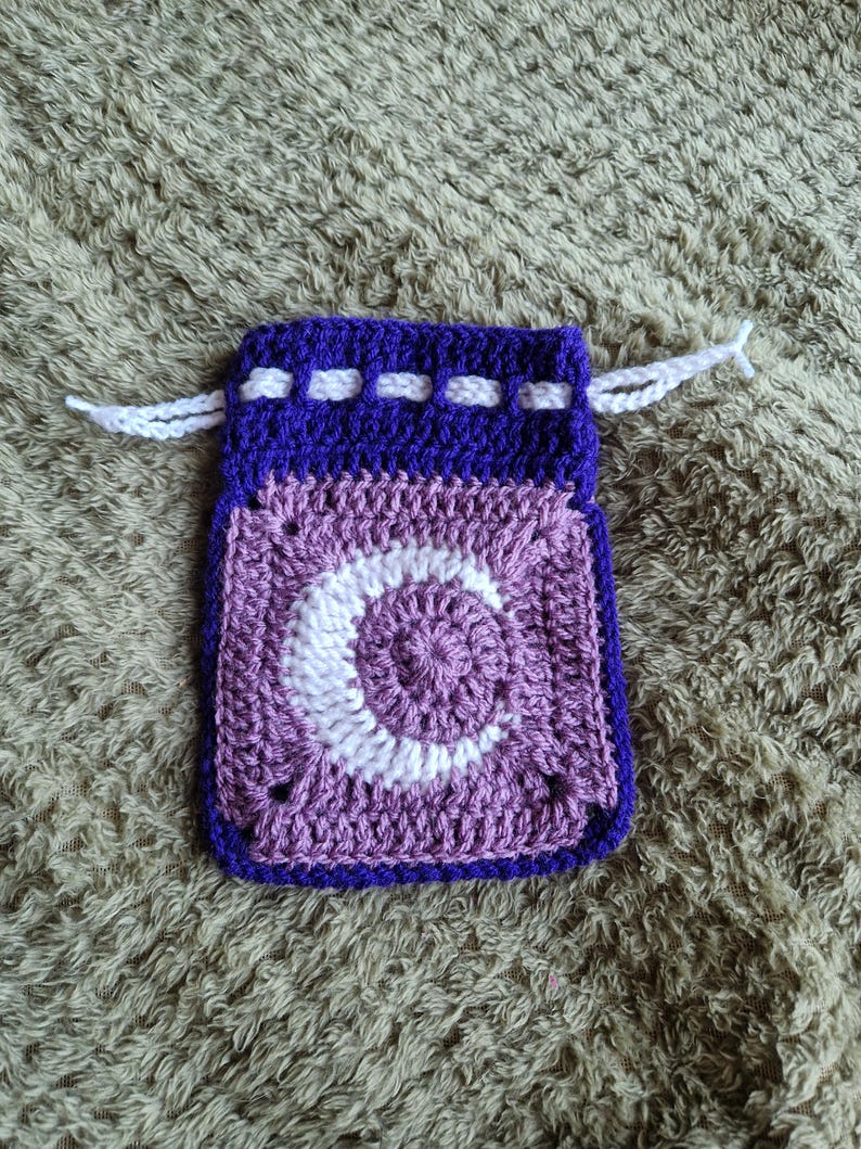 Handmade Crochet Moon Drawstring Pouches - Etsy