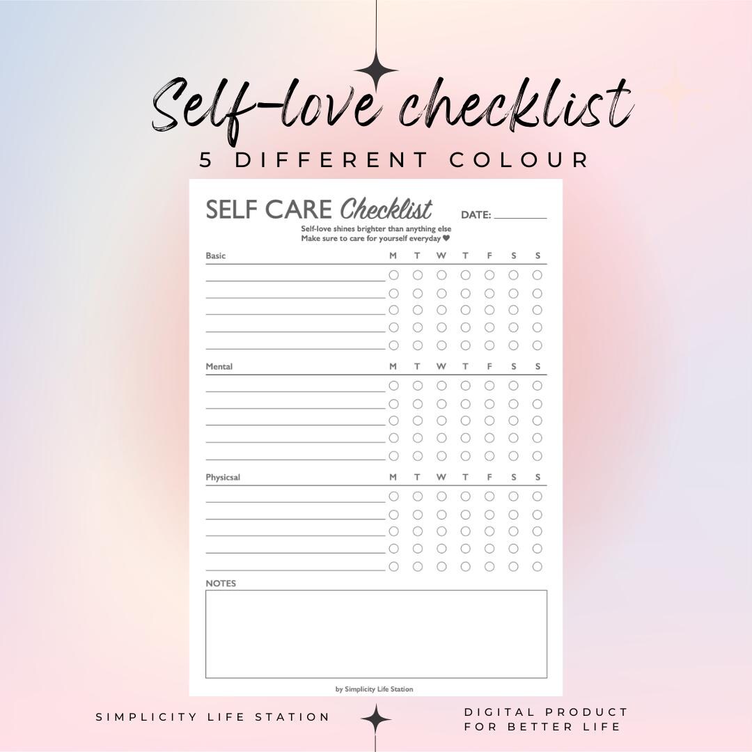 Self Love Check List - Etsy