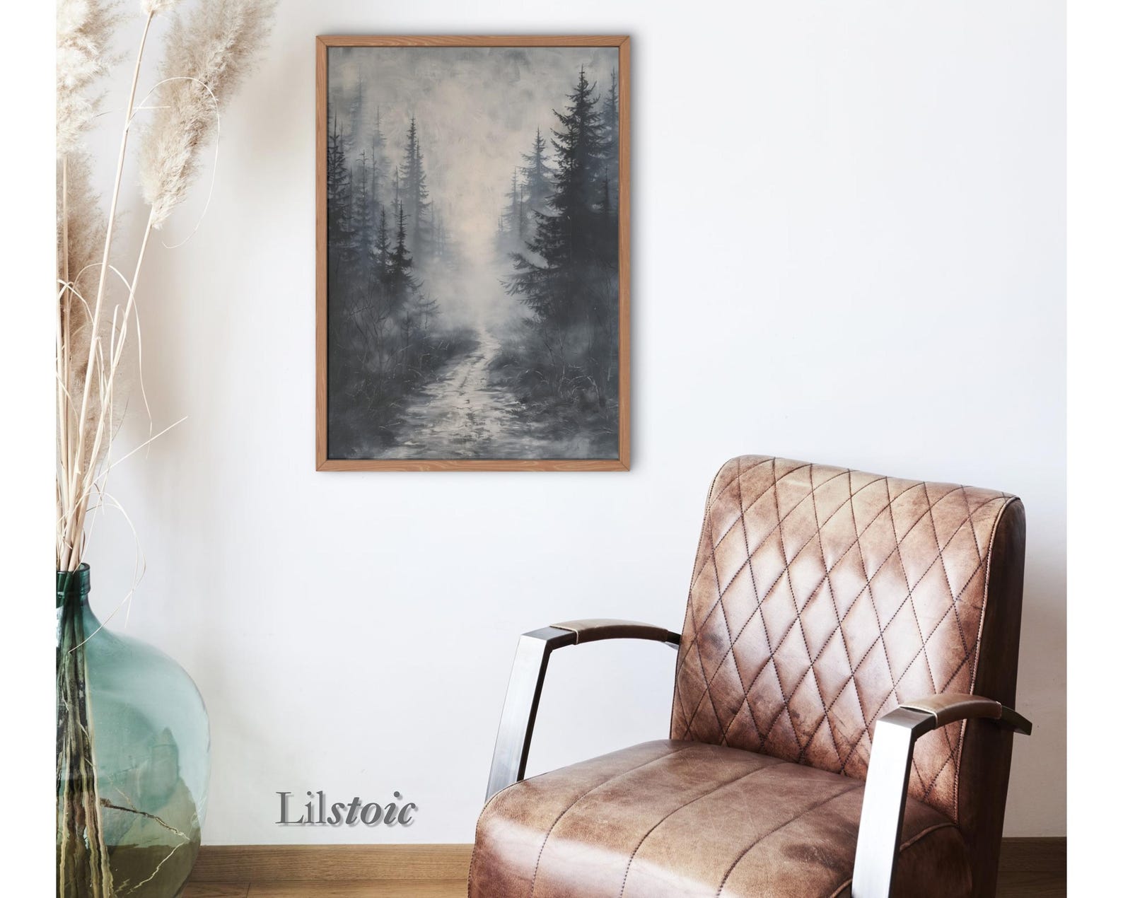 Dark Forest Pine Path Print: Gothic Academia Landscape, Dark Academia ...
