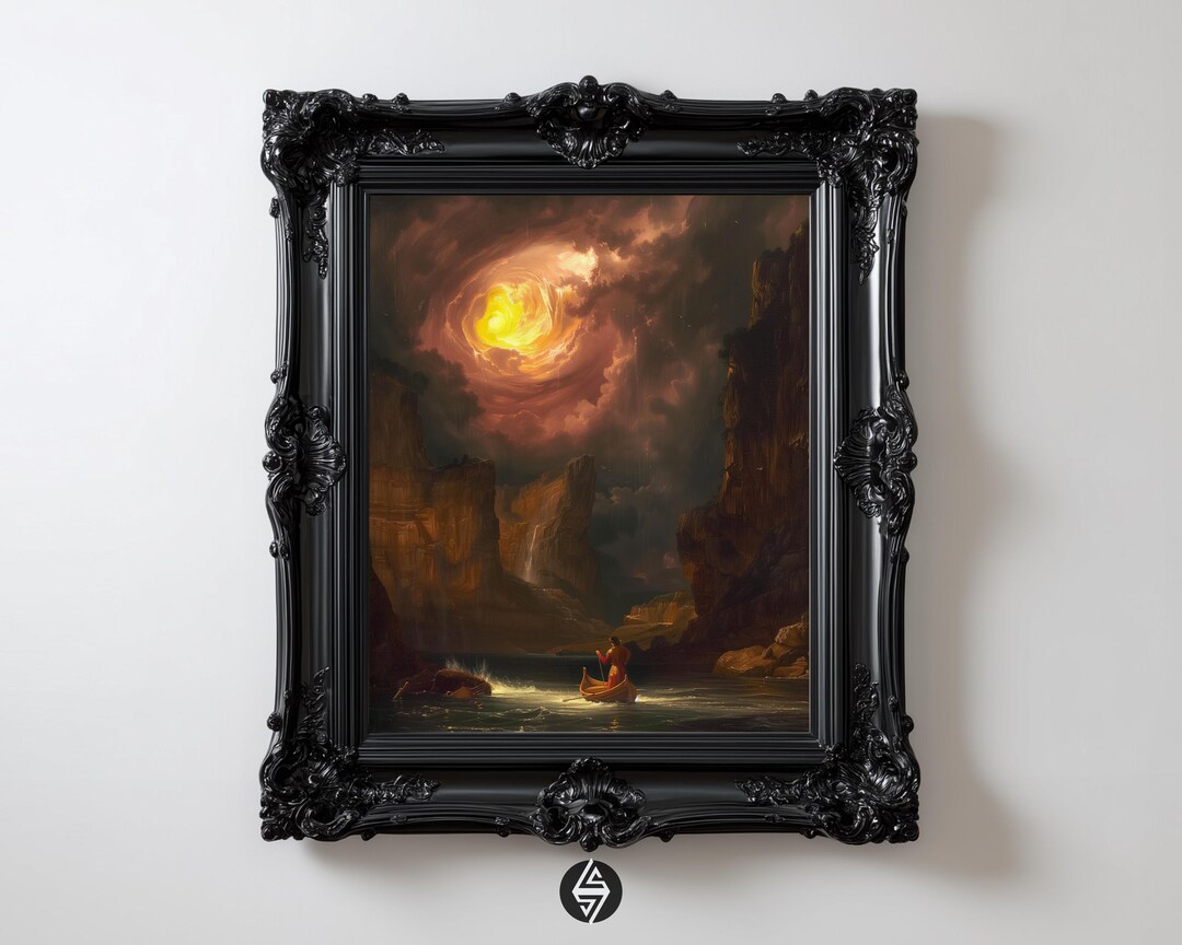 Gothic Boat Voyage Print: Moody Romantic Landscape (digital Download ...