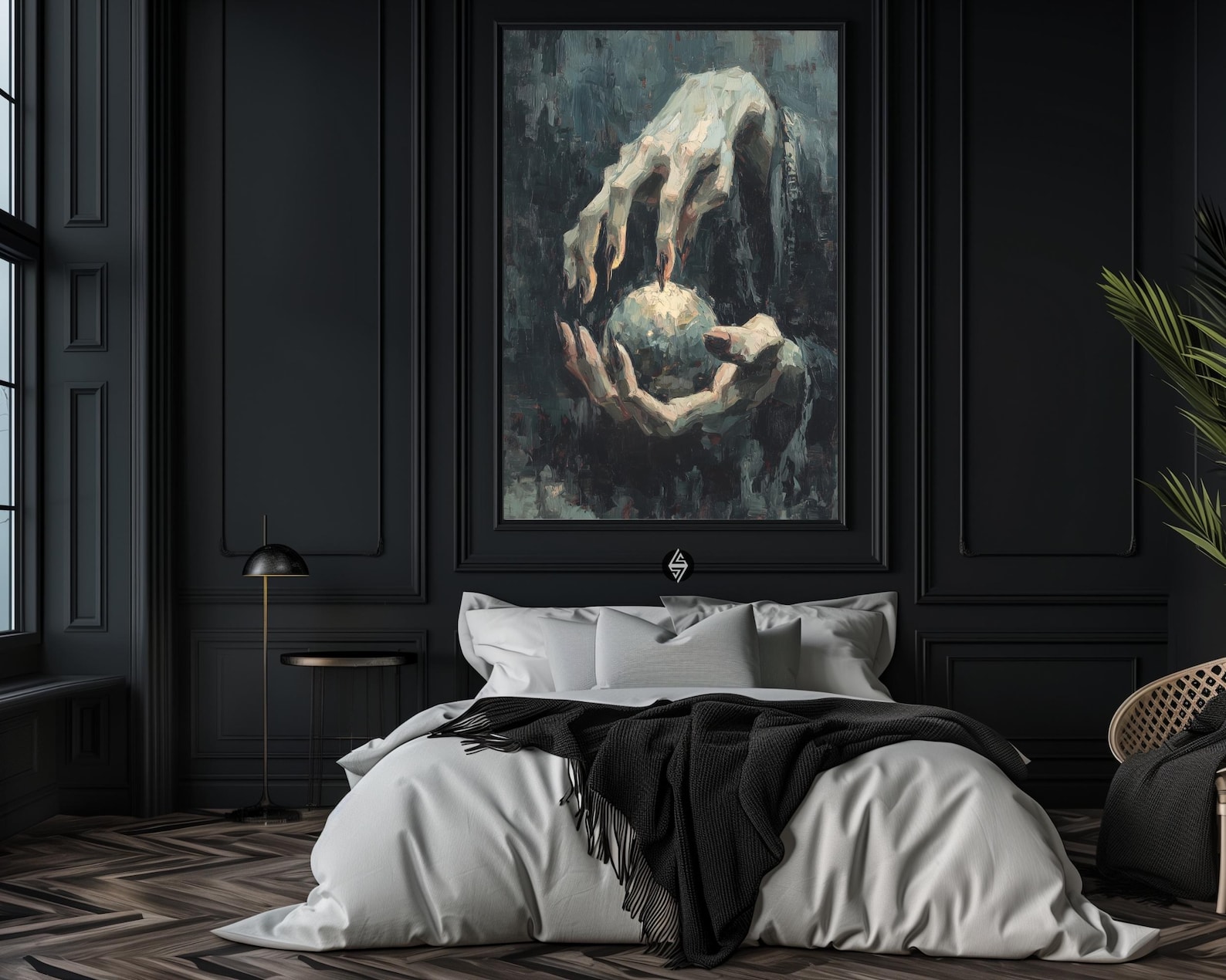 Dark Academia Witch Hands Painting, Gothic Occult Wall Art, Moody ...