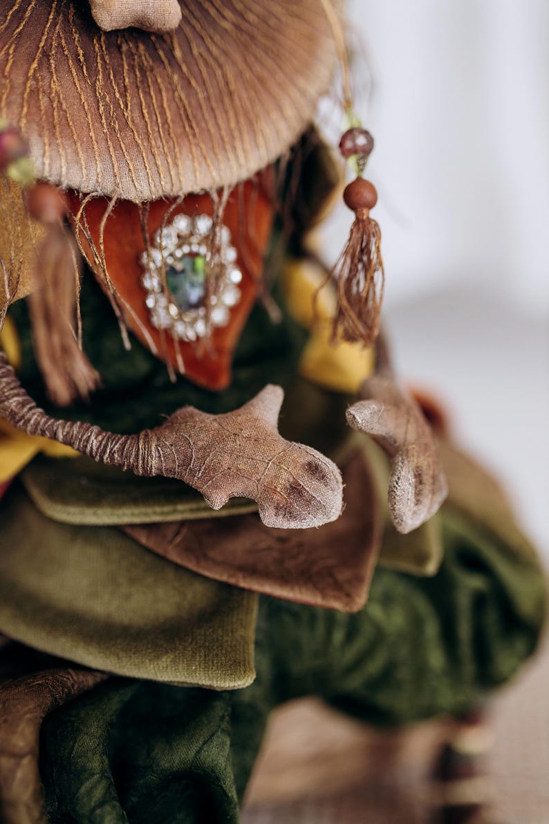 OOAK Forest Elf Art Doll – Collectible Textile Sculpture, Handmade ...