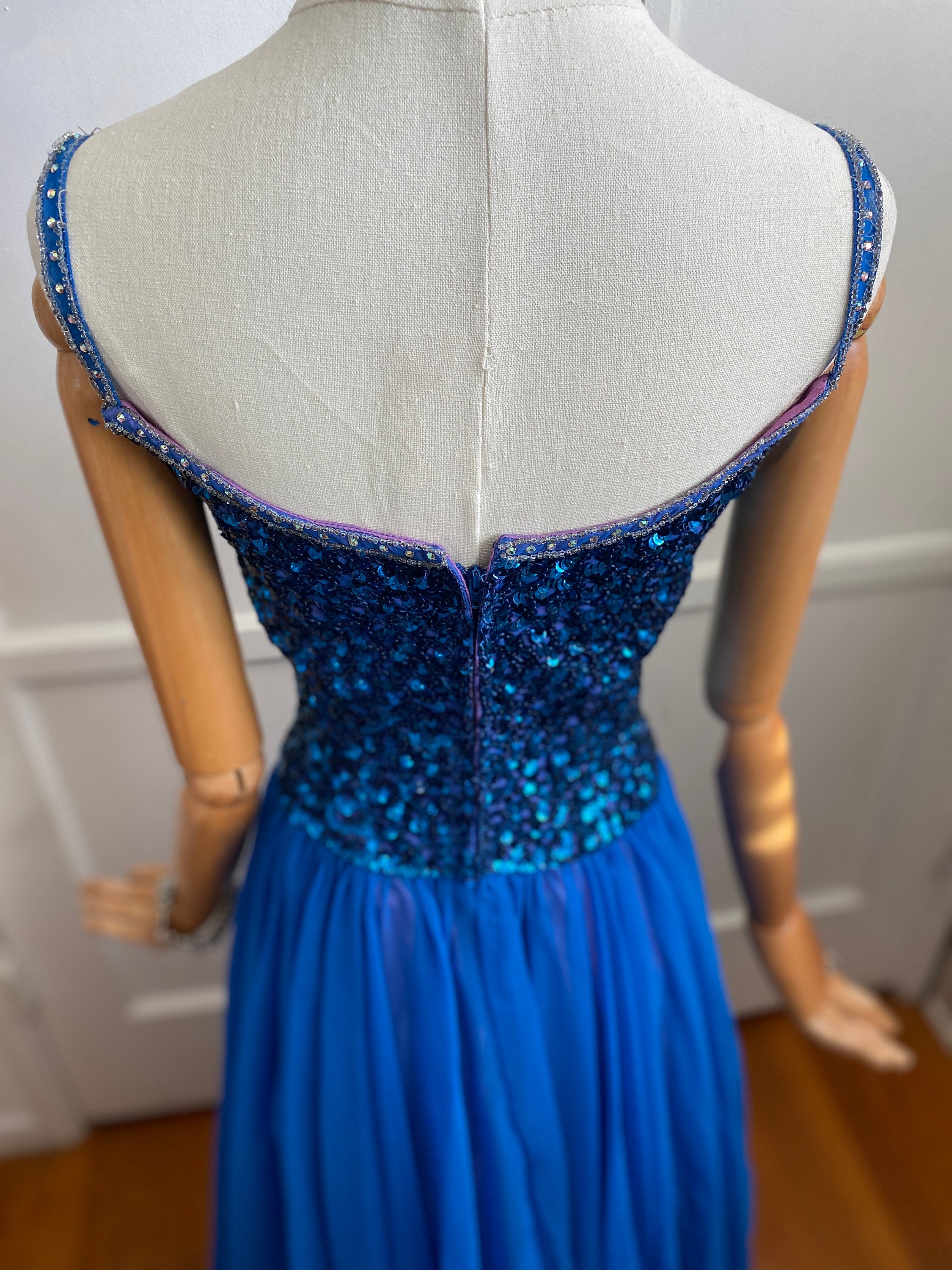 50’s 60’s Vintage Glam Sequin Designer Formal Dress Mike Benet Prom ...