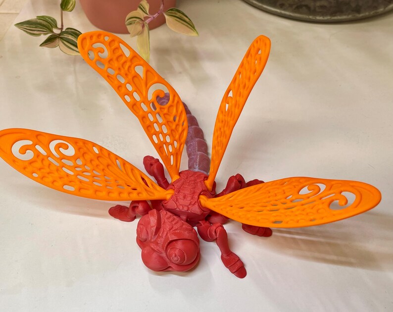 Happy Dragonfly Articulated 3D Print Fidget Toy Made in the USA - Etsy