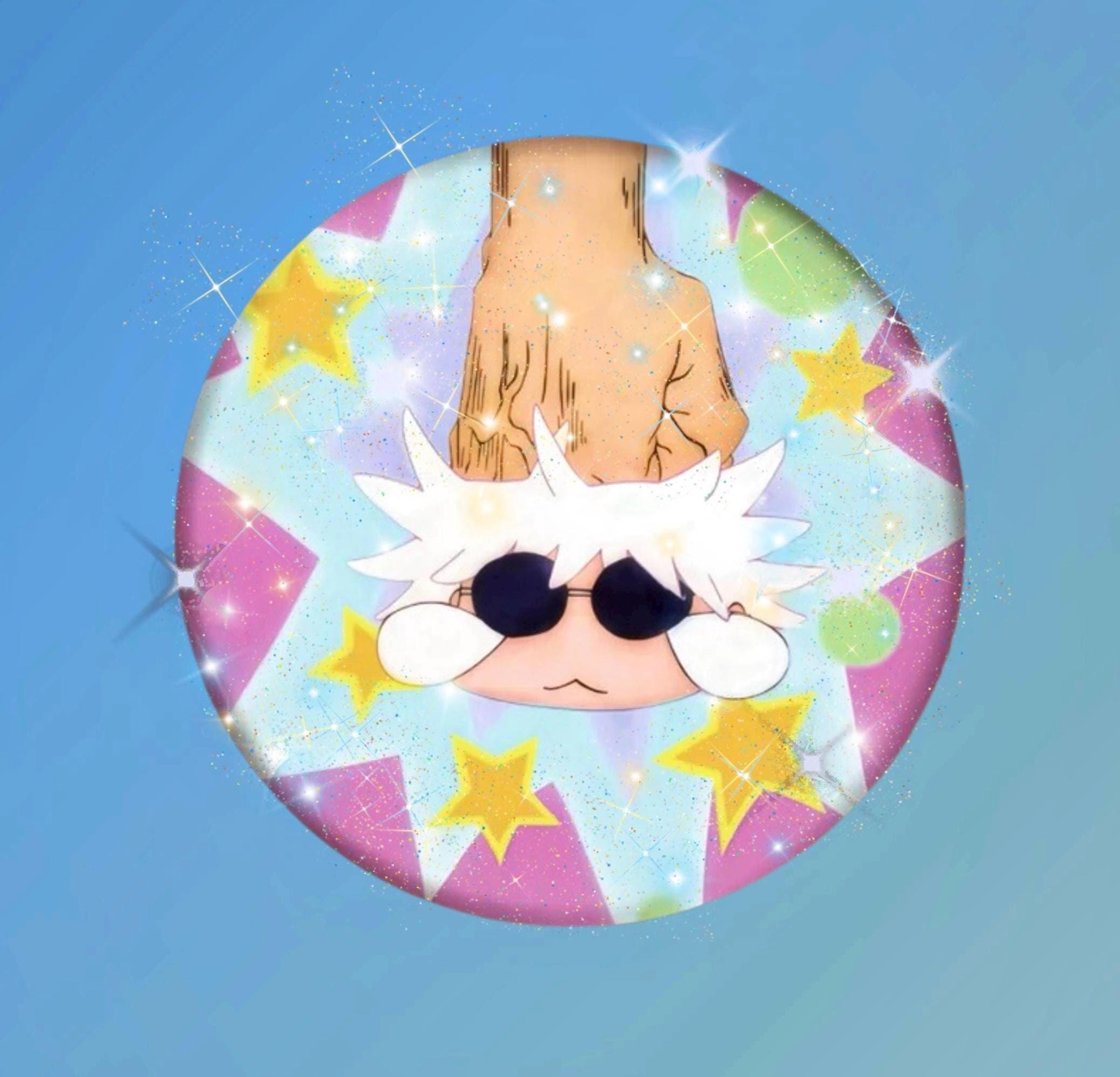 Jujutsu Kaisen Gojo Pin Button Laser Star Chibi Funny Jujutsukaisen ...