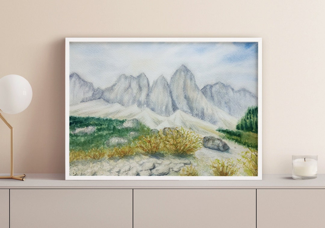 Original Watercolor Painting: Italian Dolomites Alps Landscape - Odle ...