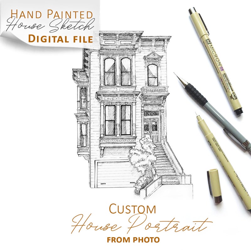 Custom House Portrait - Etsy