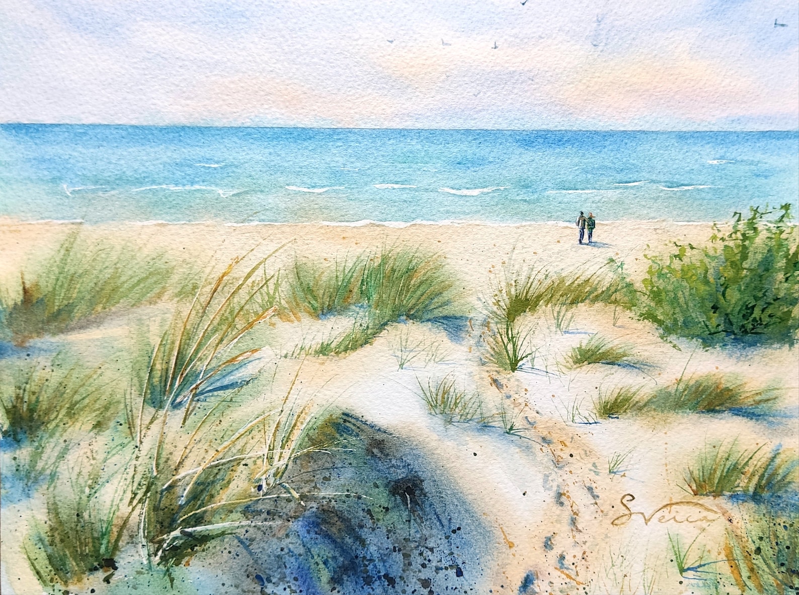 Print From ORIGINAL Watercolor Seascape Hand Painted Wall Art, Ocean ...