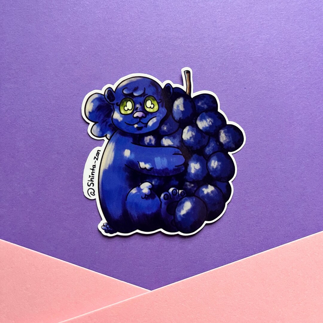 Grape Bear Sticker | Water Resistant / Tuck in Gift / Kawaii Fall ...