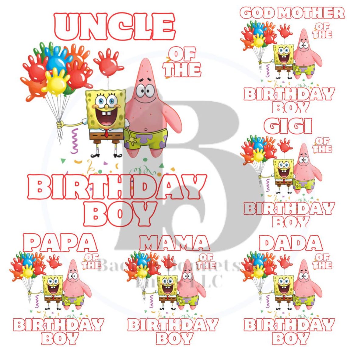 Sponge Theme Birthday Family Shirts, Custom Family T-shirt-personalized ...