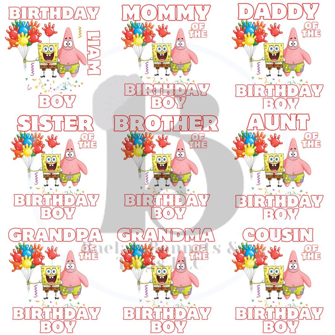 Sponge Theme Birthday Family Shirts, Custom Family T-shirt-personalized ...
