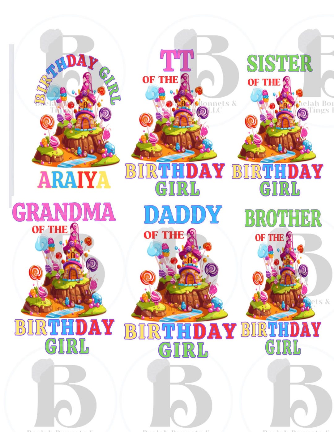 Candy Land, Family Birthday Bundle, Editable CANVA - Etsy