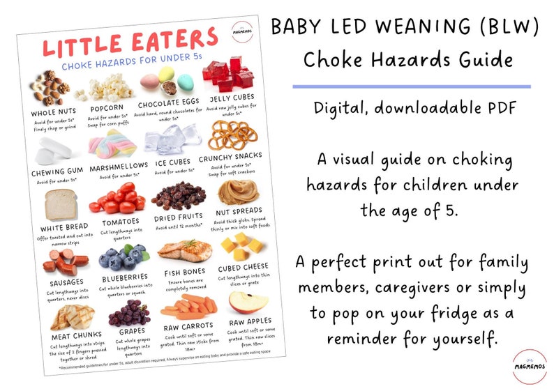 Baby Led Weaning BLW Choke Hazards Guide Downloadable PDF - Etsy