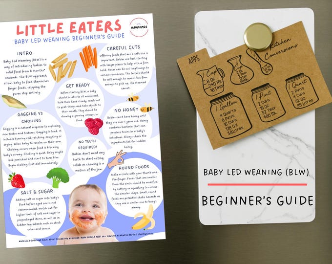 Baby Led Weaning Prep Guide Printable, BLW Guide Checklist, 100 First ...