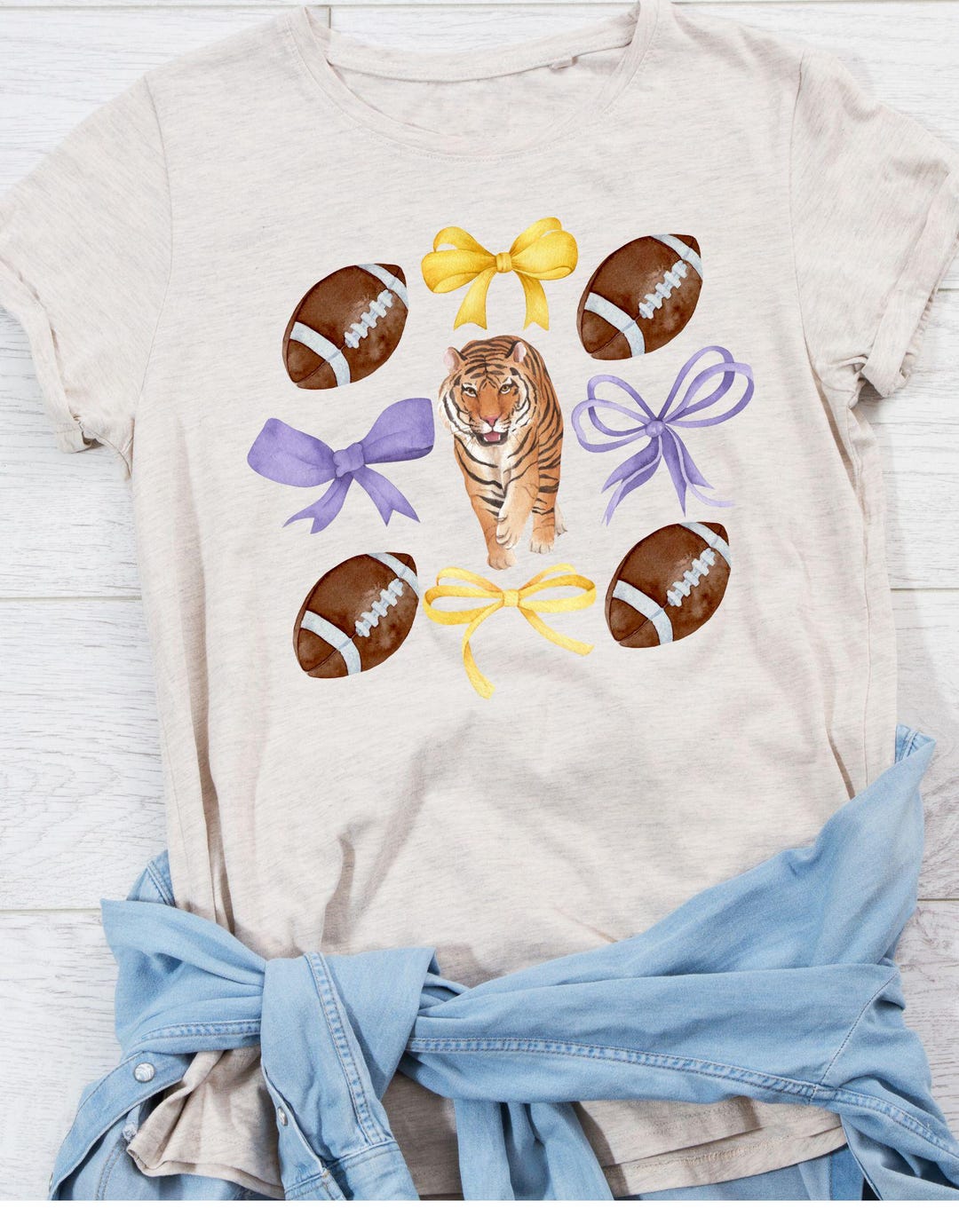 Coquette Bow Shirt, LSU Tiger Football, Football Coquette, LSU Football ...