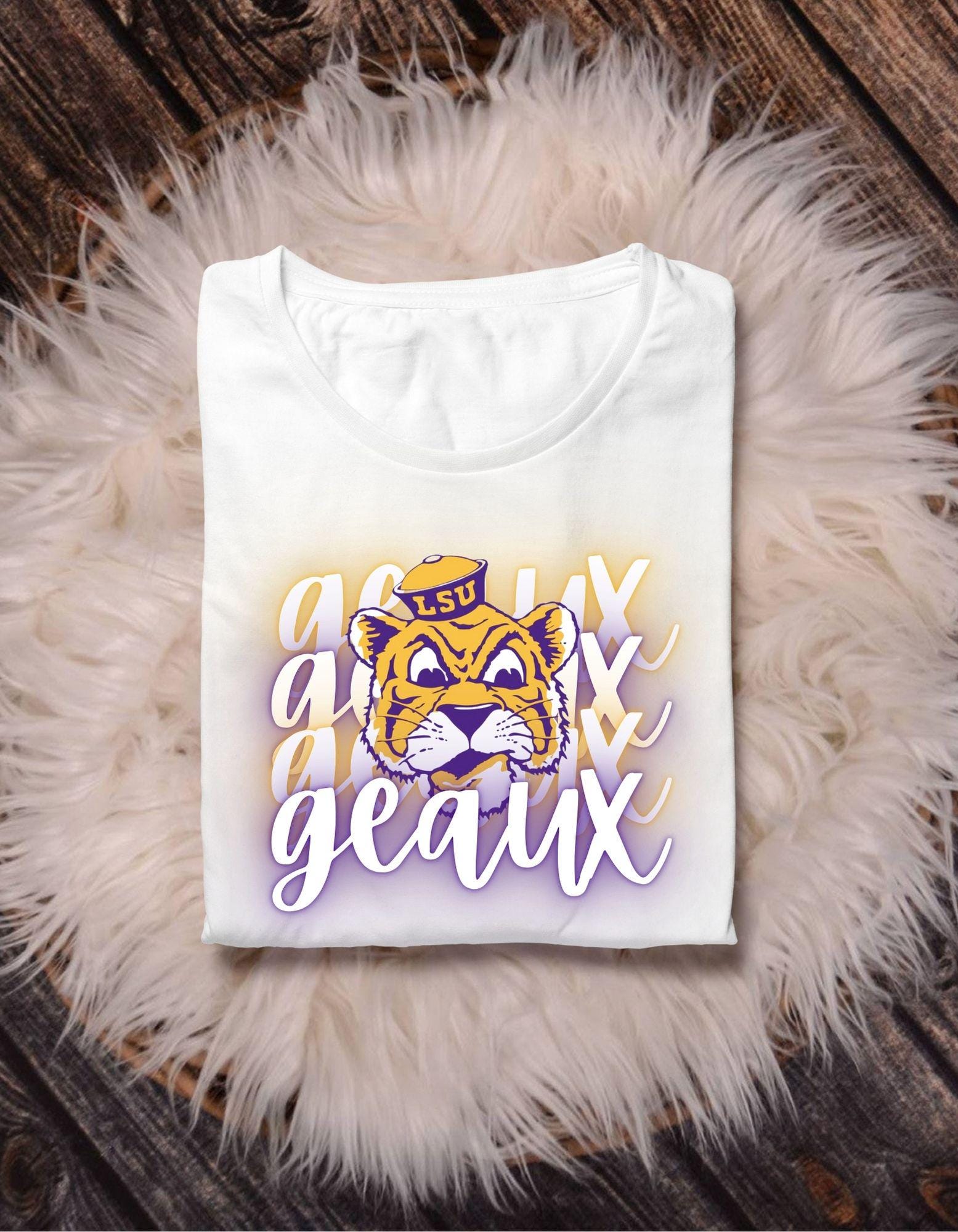 Neon 'geaux' Shirt Design, LSU Fan Gear, Instant PNG Digital Download ...