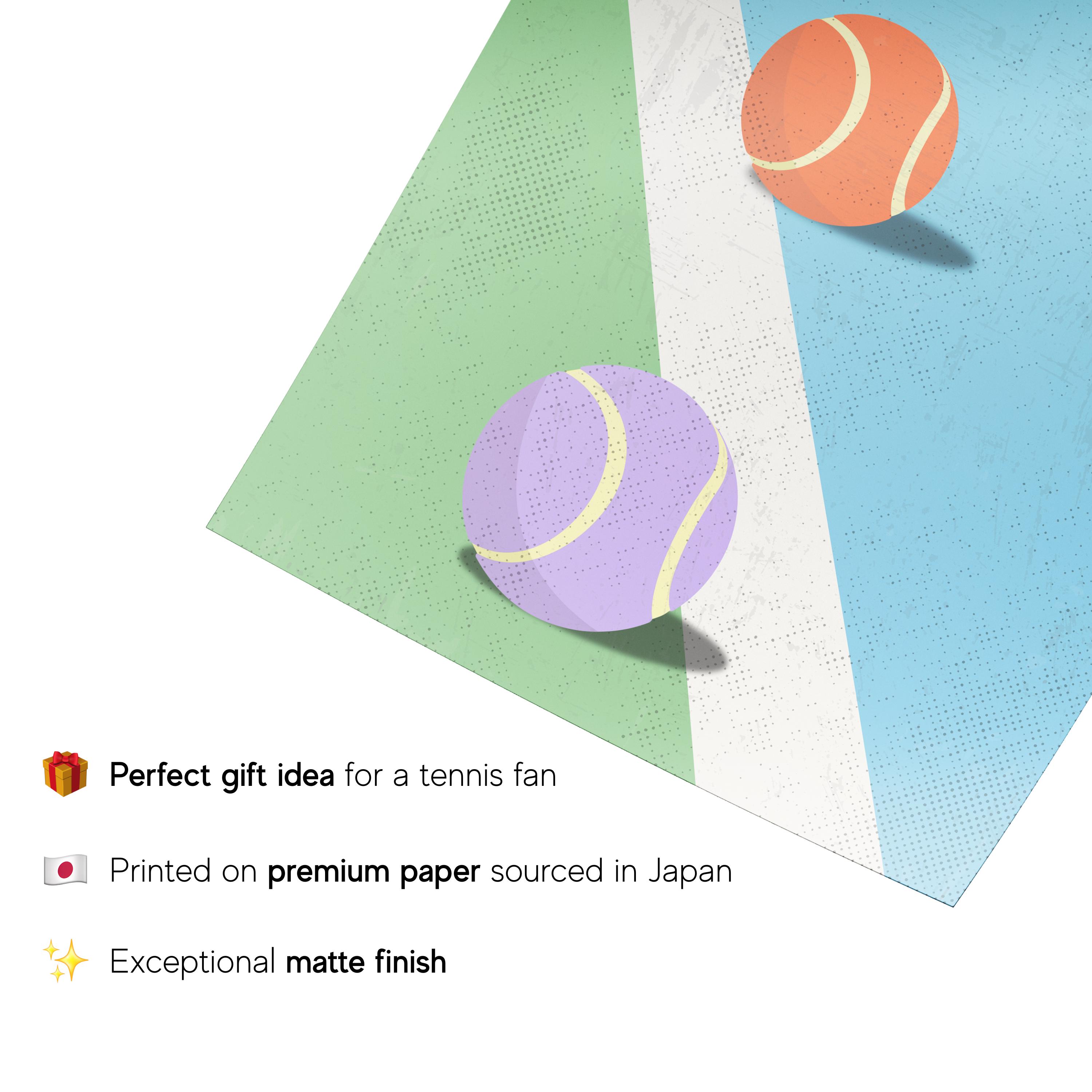 Vintage Tennis Balls Poster - Minimalist Retro Vintage Tennis Poster ...