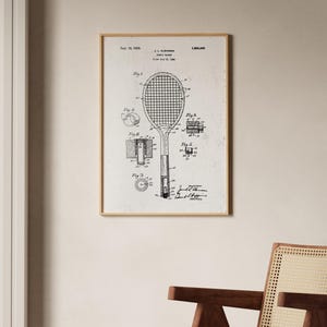 Poster Racket Diagram - Minimalist Decorative Poster for a Tennis Fan ...