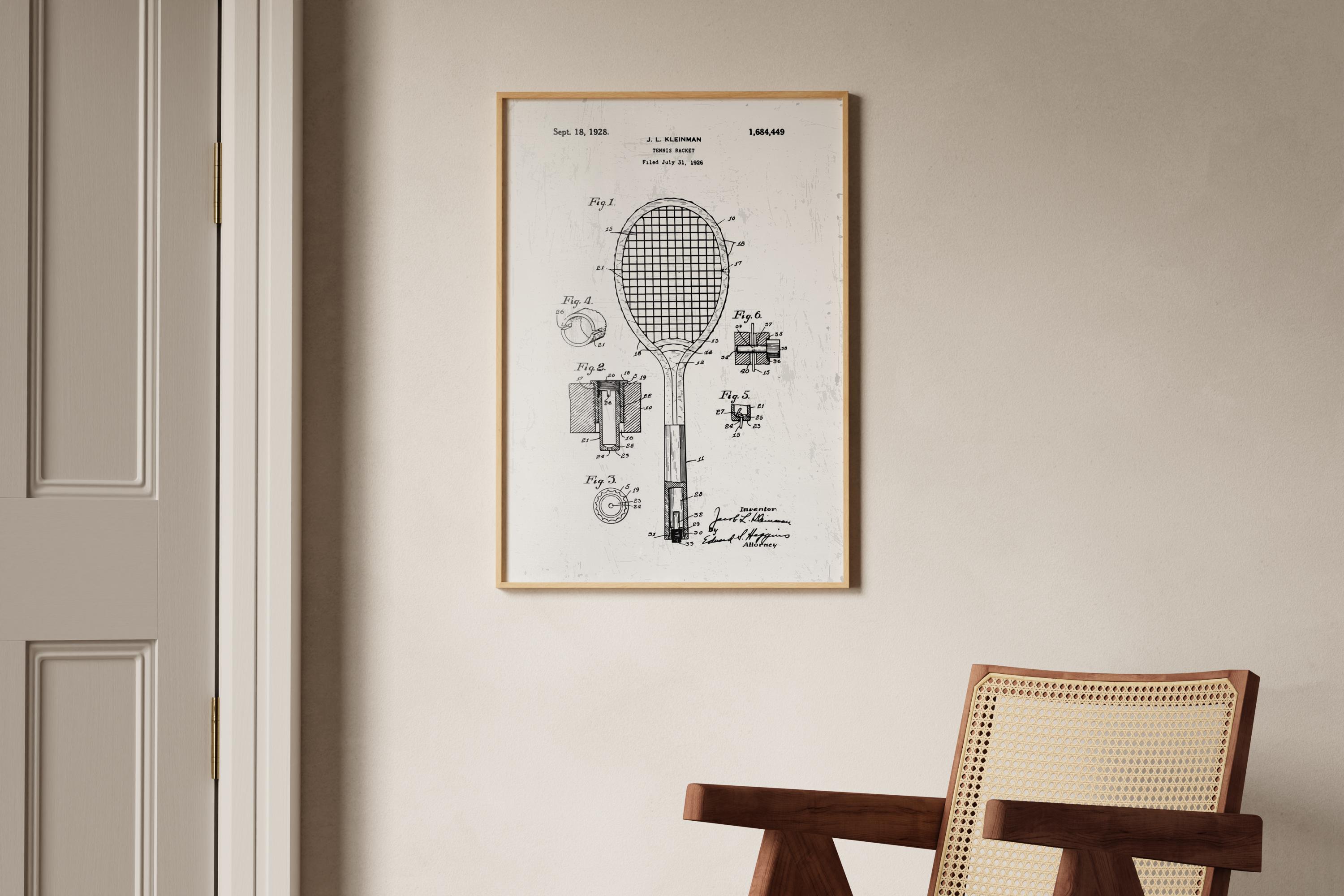 Poster Racket Diagram - Minimalist Decorative Poster for a Tennis Fan ...