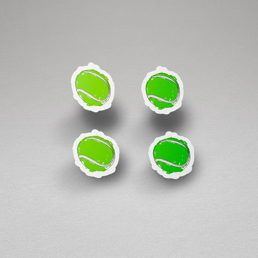 Pack of 4 Tennis Ball Stickers - Gift Idea for a Tennis Fan - Stickers ...