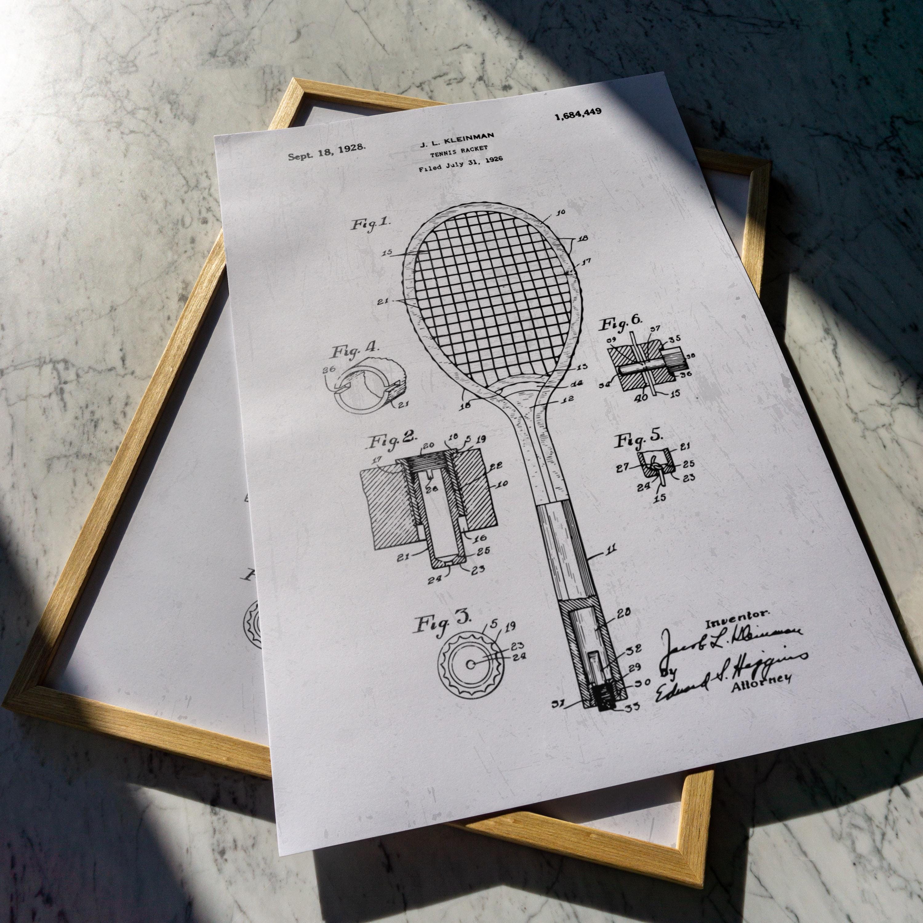 Poster Racket Diagram - Minimalist Decorative Poster for a Tennis Fan ...