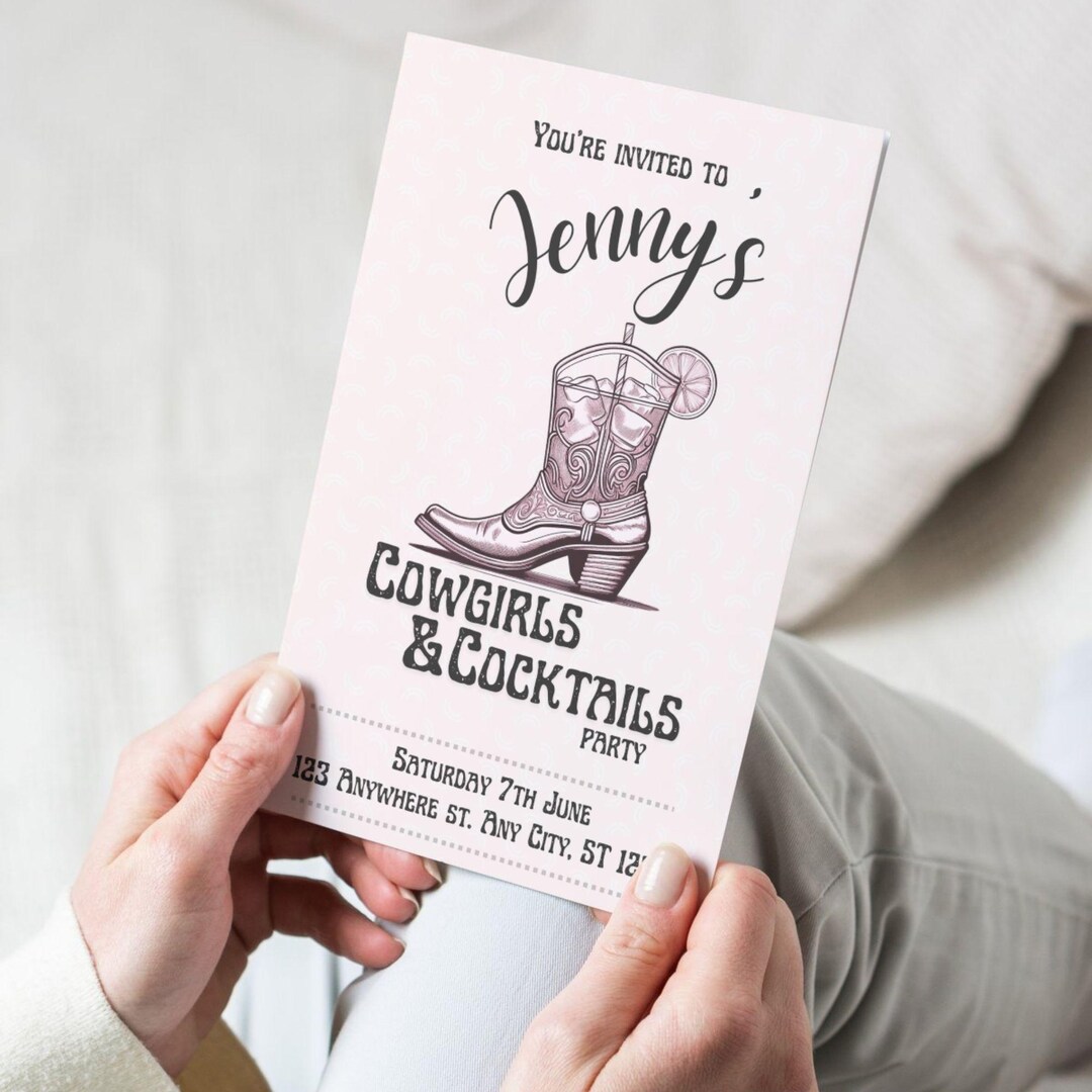 Cowgirl & Cocktails Themed Party Template | Digital Download for ...