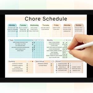 Fully Editable Cleaning Schedule, Chore Chart, Canva Template, Digital Download, Printable ...