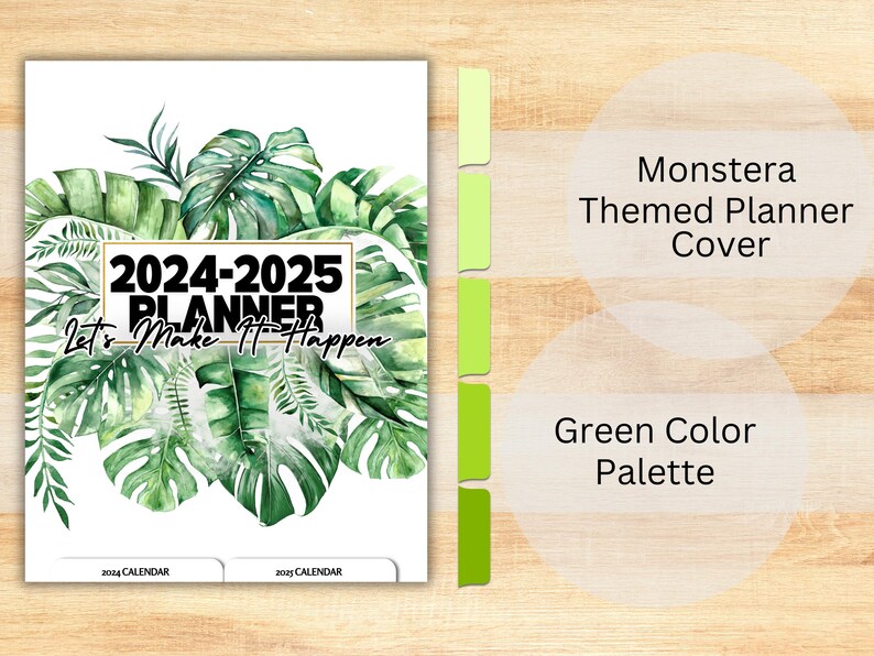 Digital Planner 2024 2025, Monstera Themed, Goodnotes Template, iPad ...