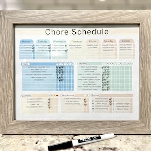 Fully Editable Cleaning Schedule, Chore Chart, Canva Template, Digital ...