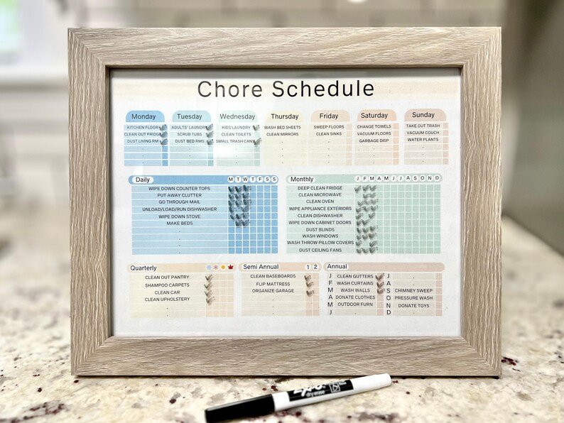 Fully Editable Cleaning Schedule, Chore Chart, Canva Template, Digital ...