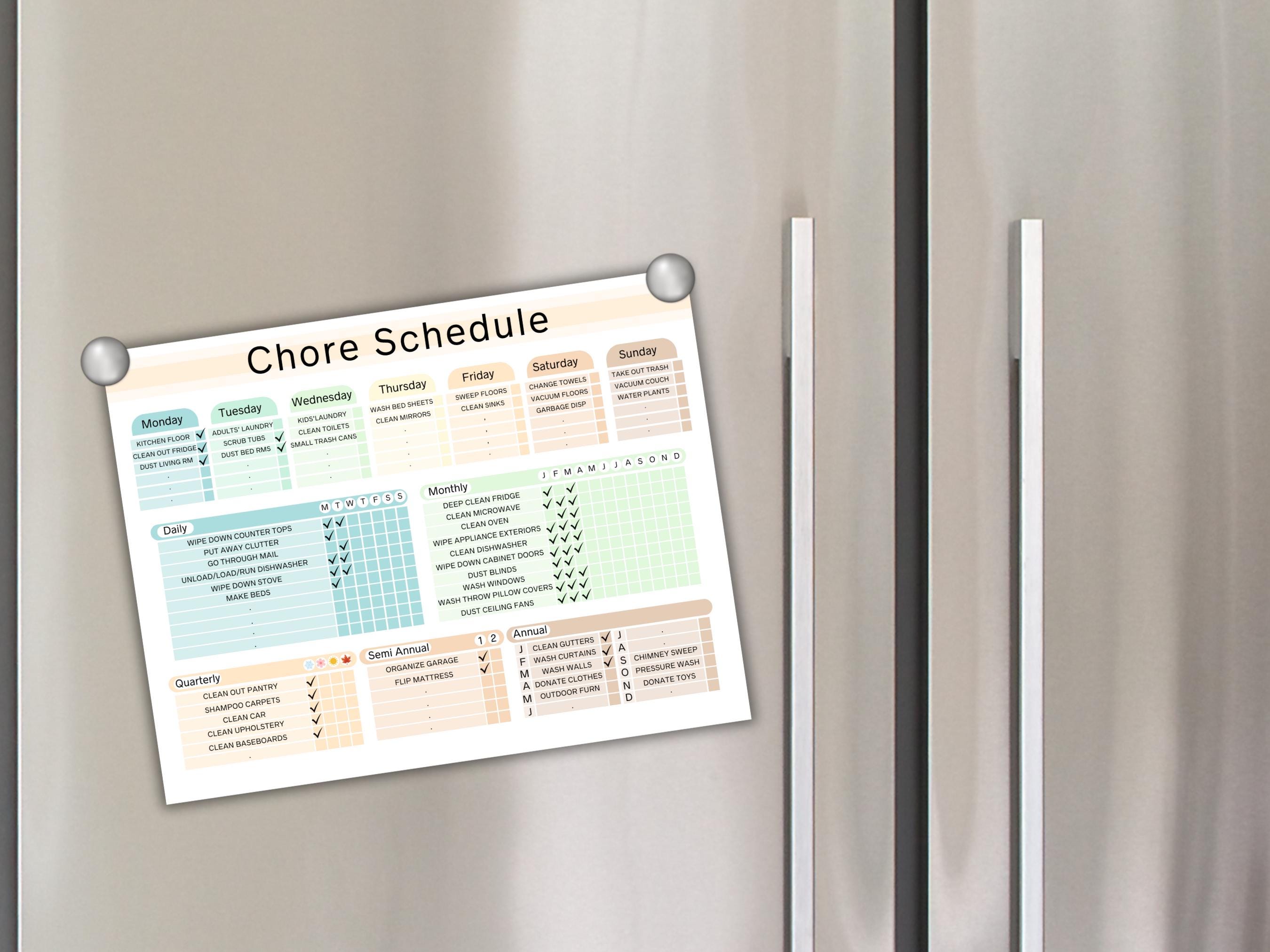 Fully Editable Cleaning Schedule, Chore Chart, Canva Template, Digital ...
