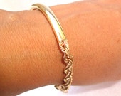 Items similar to Retro Heavy Solid 14K Y Gold PAT 3308517 Rope W Plaque ...