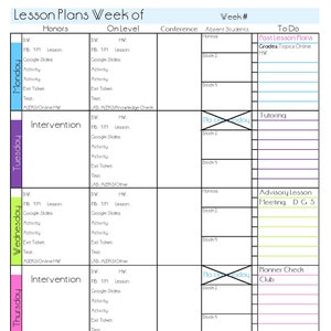 Teacher Lesson Weekly Lesson Planner (editable) - Etsy