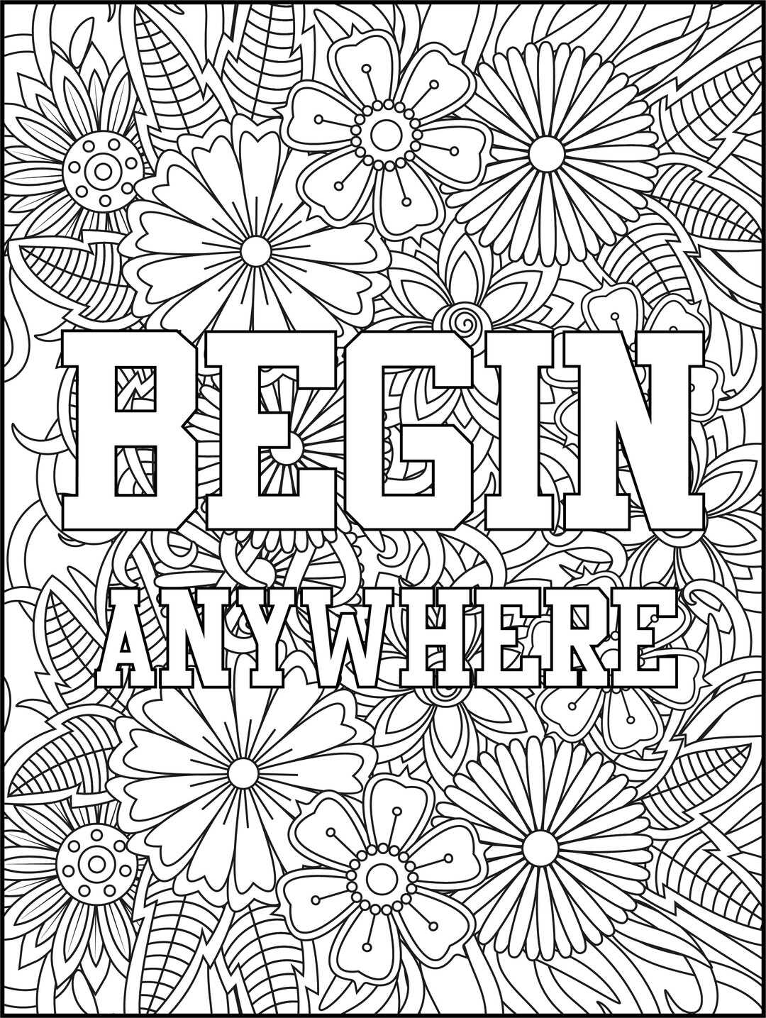 Motivational Quotes Coloring Book - Adult Coloring Book - Etsy