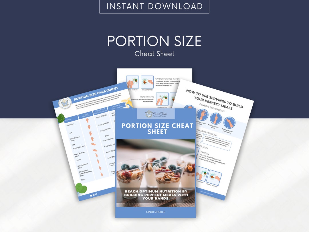 Portion Size Cheat Sheet Eating Healthy Food Portions - Etsy