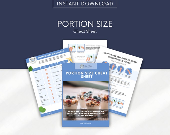 Portion Size Cheat Sheet - Eating Healthy - Food Portions - Etsy