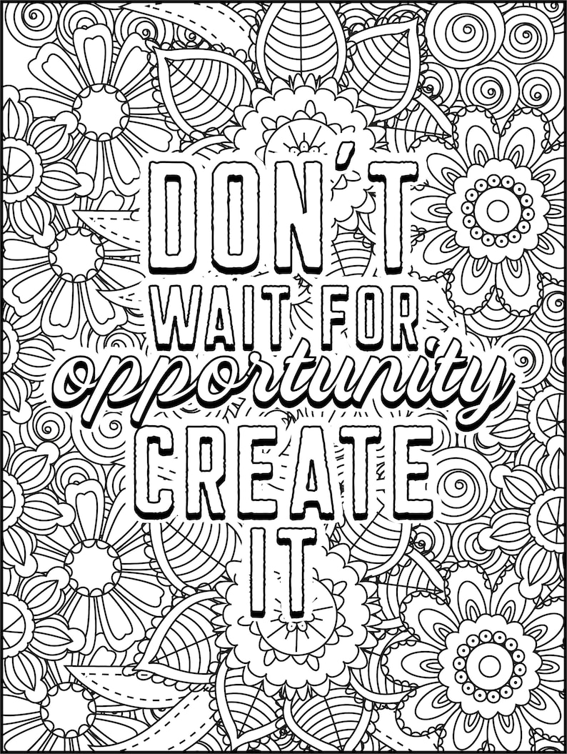 Motivational Quotes Coloring Book - Adult Coloring Book - Etsy