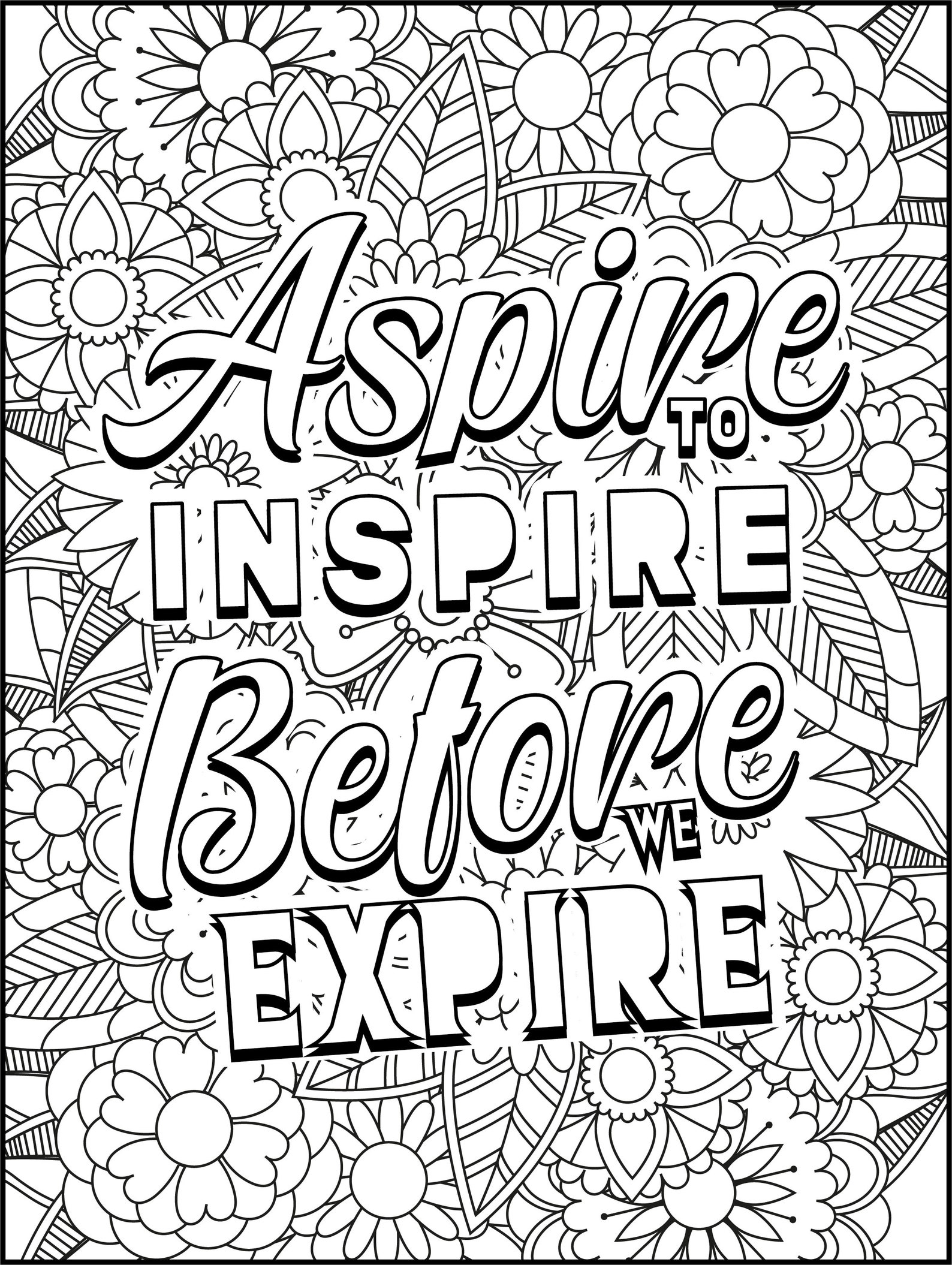 Motivational Quotes Coloring Book - Adult Coloring Book - Etsy