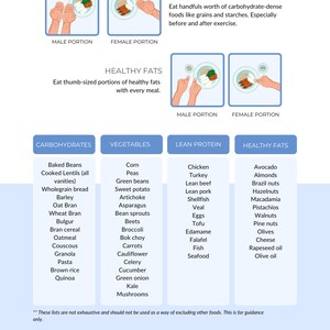 Portion Size Cheat Sheet Eating Healthy Food Portions - Etsy