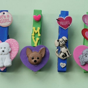 Dog Clothespin Magnets, Bichon. Chihuahua, Poodle and English Setter ...