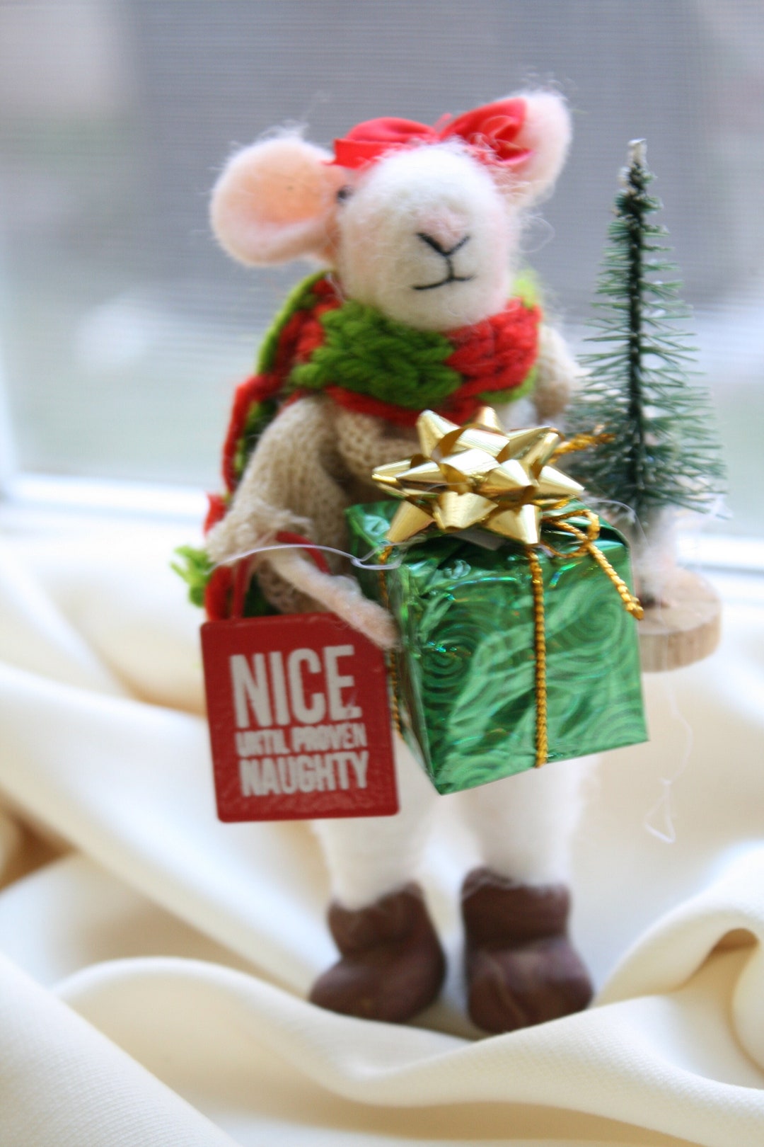 Christmas Felt Mouse, Naughty but Nice Christmas Mouse, Felt Mouse ...