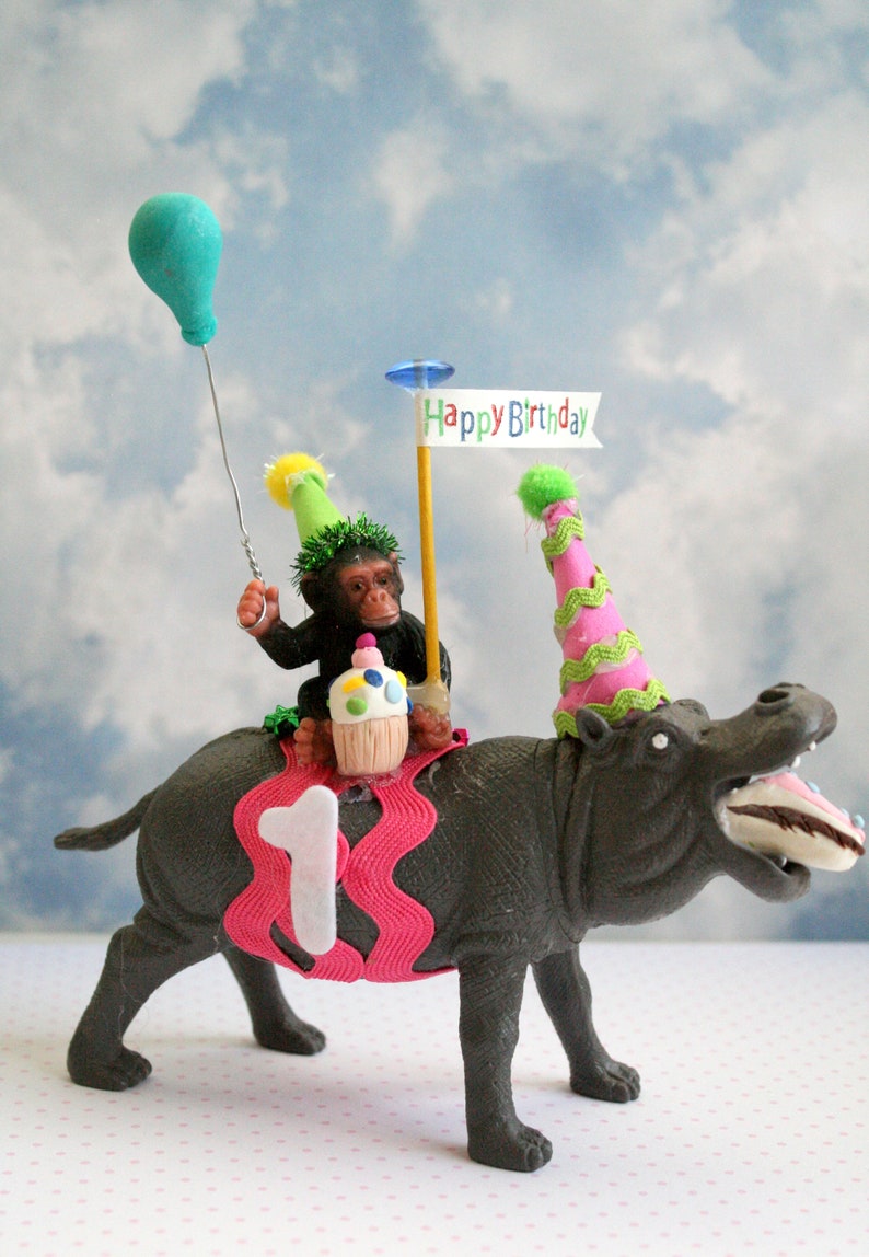 Hippo Birthday Cake Topper, Party Animal Cake Topper. Hippo Party ...