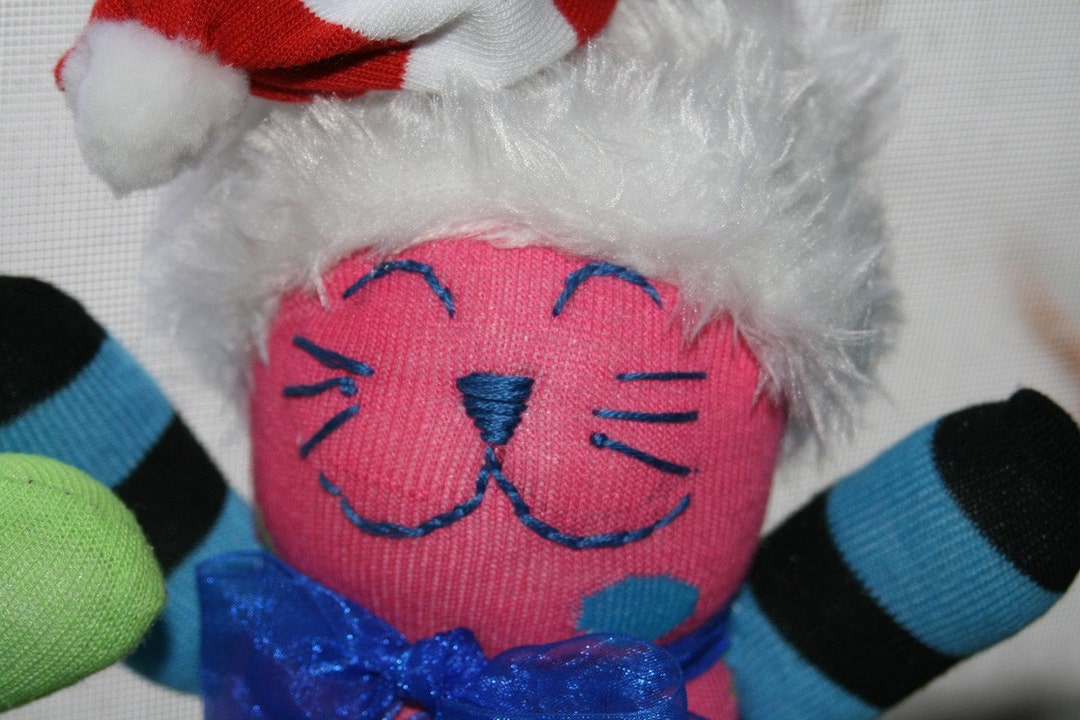 Sock Cat, Sock Stuffed Cat, Cat Creature, Cat Gift Toy Orange Bloosom ...