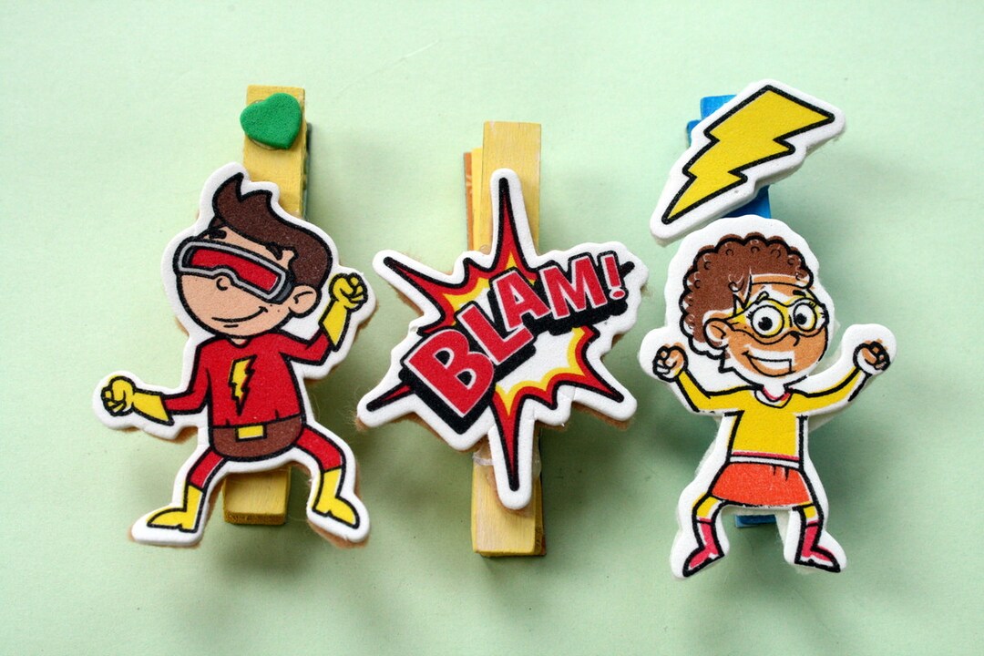 Boy Super Hero Magnets, Birthday Party Super Hero, Gift Tag, Place Card ...