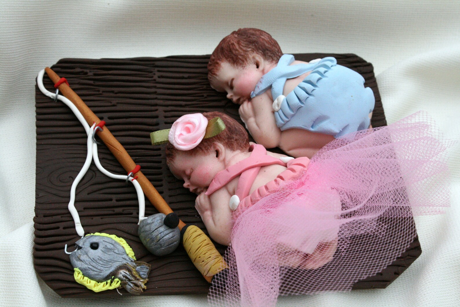 Baby Fisherman Topper Baby Boy Girl or Twin Fishing on Raft - Etsy